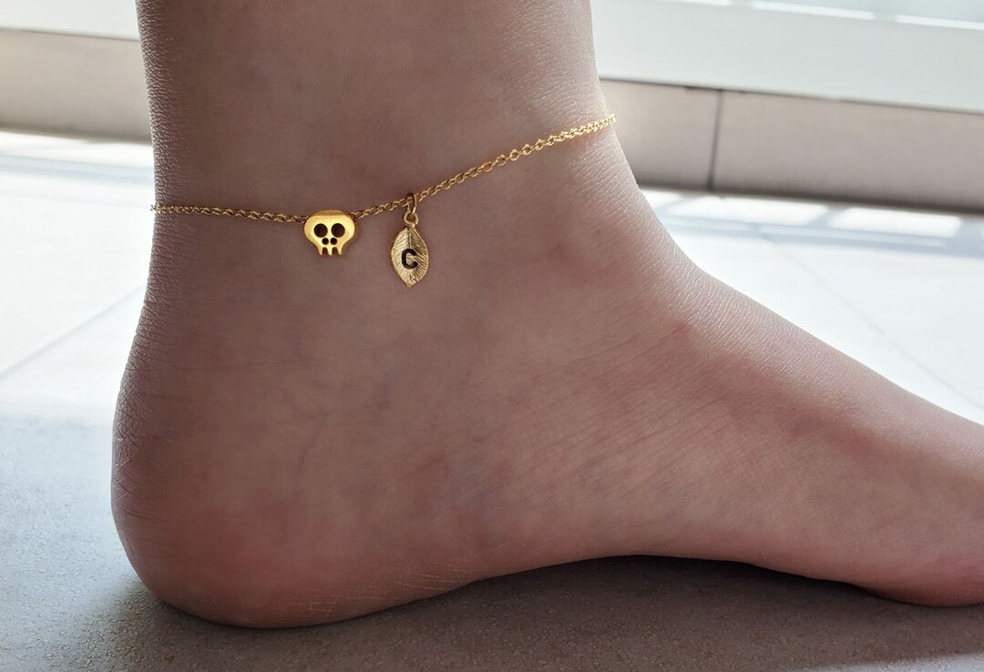 Delicate Petite Skull Anklets,delicate Skull Anklet ,cute Anklet for ...
