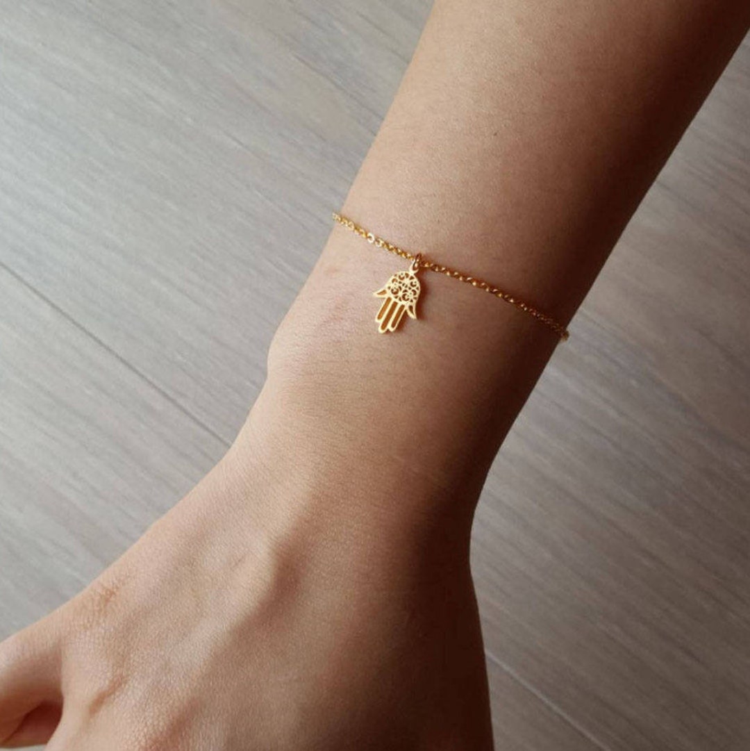 Delicate Petite Hamsa Hand Bracelets,delicate Hamsa Bracelet,coin ...