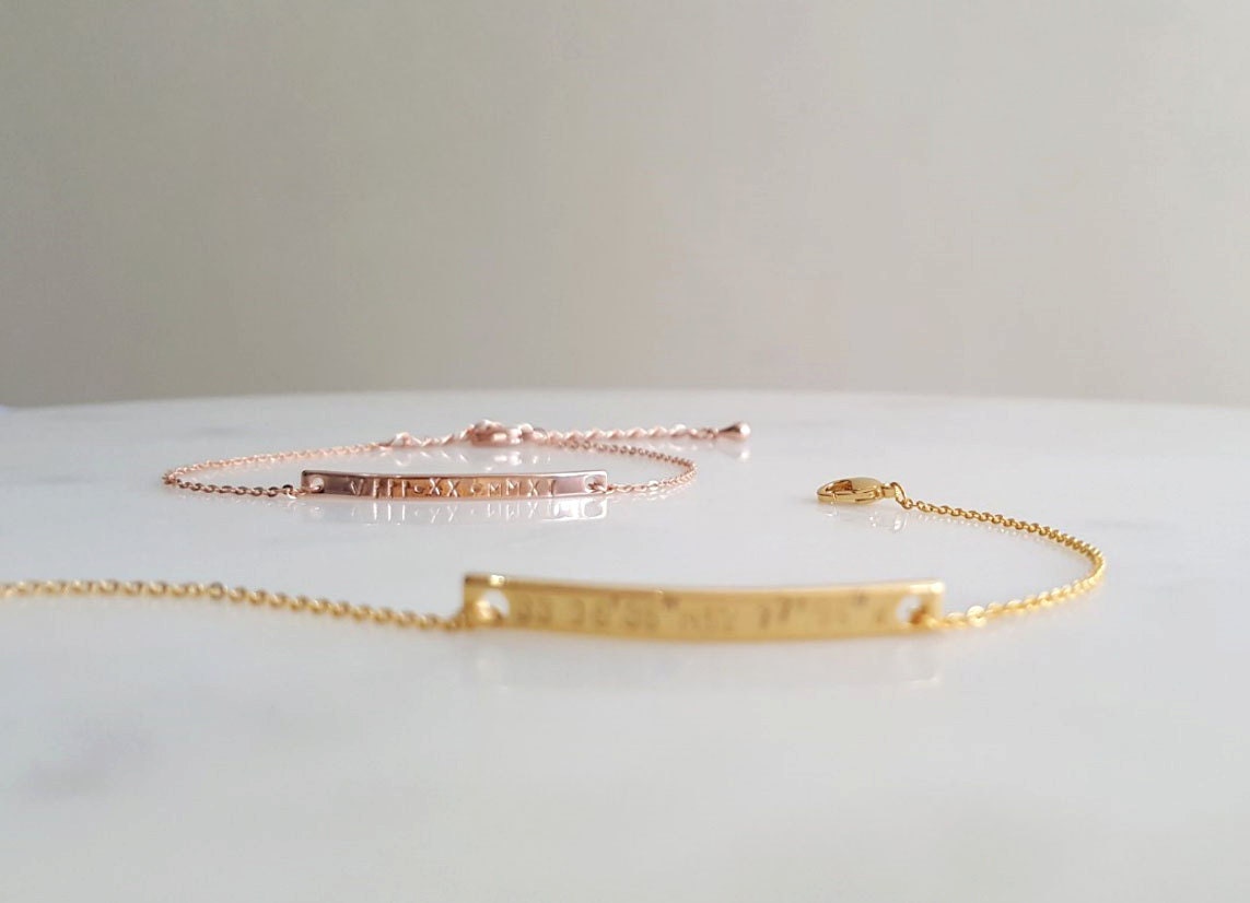 Personalized Bar Bracelet For Women Personalized Gift Engraved | Etsy