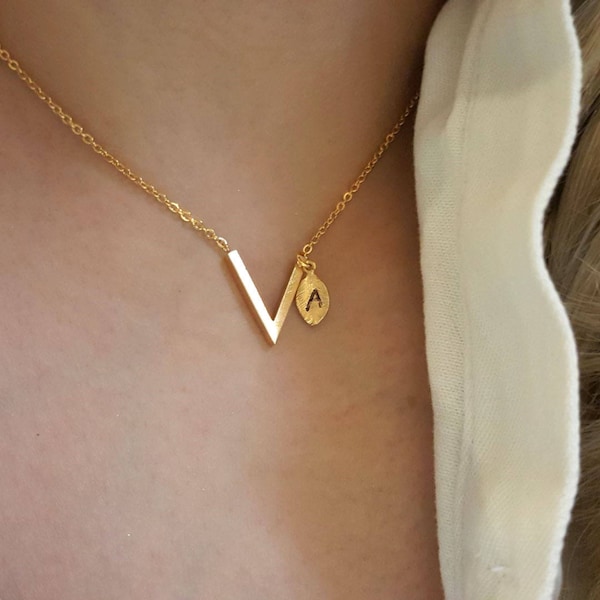 V Necklace - Etsy