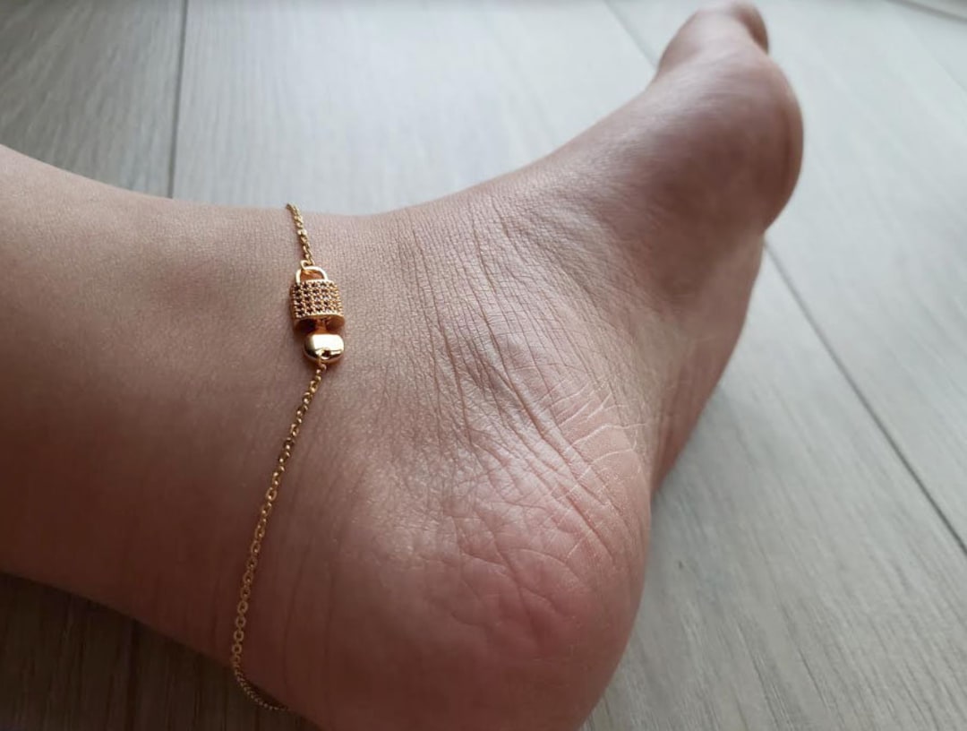 Delicate Key Anklet,lock Anklet,secure Anklet,lover Anklets,initial ...