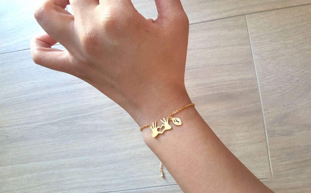Delicate Petite Hand Bracelets,delicate Hand Heart Bracelet,love ...