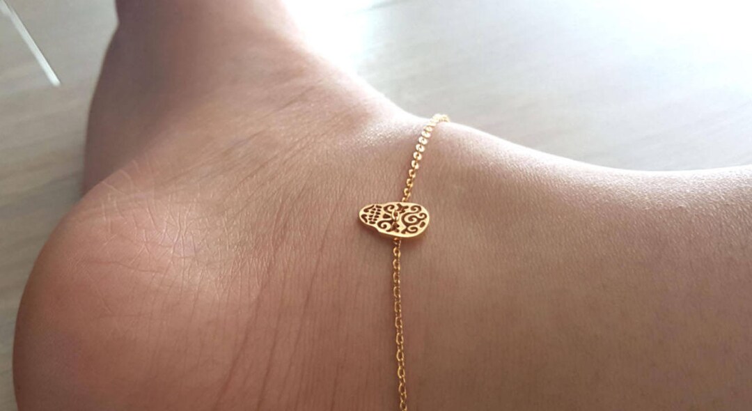 Delicate Petite Mexican Skull Anklet, Delicate Skull Anklet,unique ...