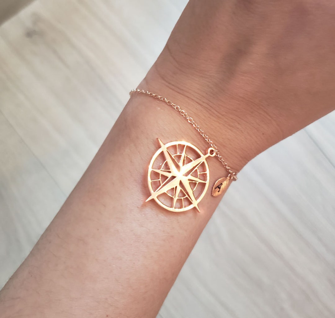 Delicate Rose Gold Compass Bracelets,delicate Compass Bracelet,unique ...