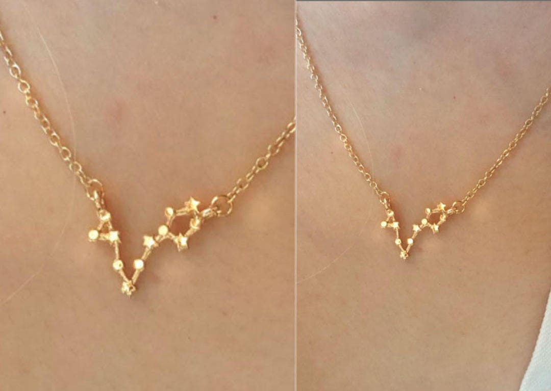 18k Gold Zodiac Sign Necklaces,constellation Necklace,star Anklet,leo ...