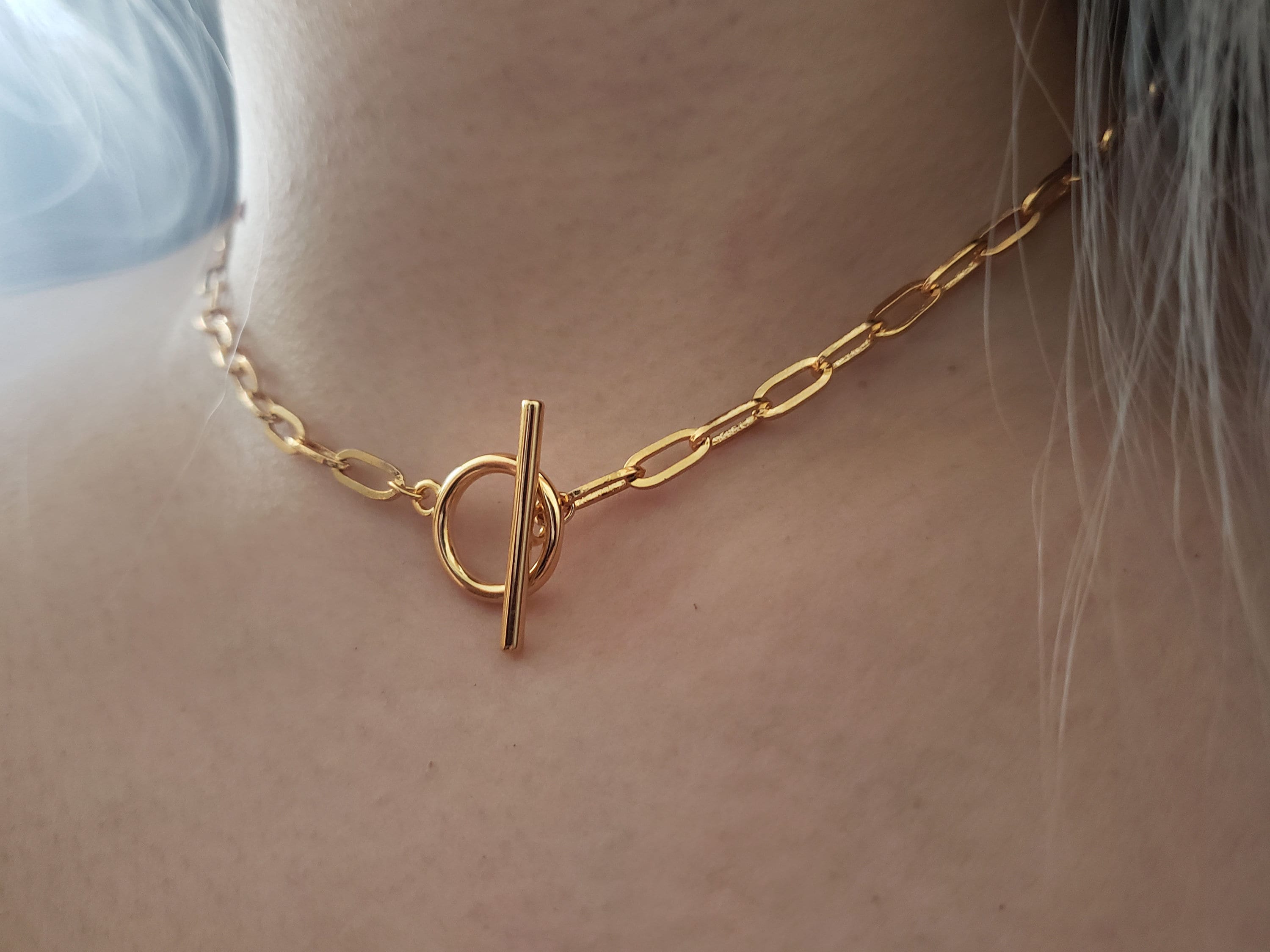 Toggle Clasp Necklace / Toggle Necklace Layering Necklace - Etsy