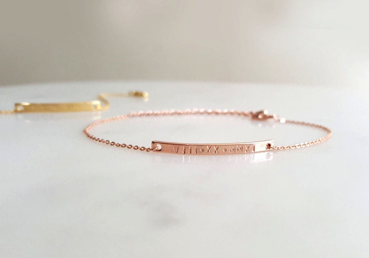 Personalized Bar Bracelet For Women Personalized Gift Engraved | Etsy