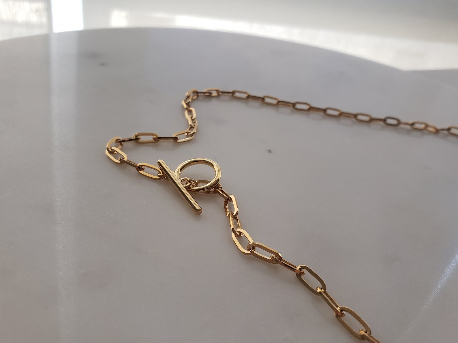 Toggle Clasp Necklace / Toggle Necklace Layering Necklace, Unique Thick ...