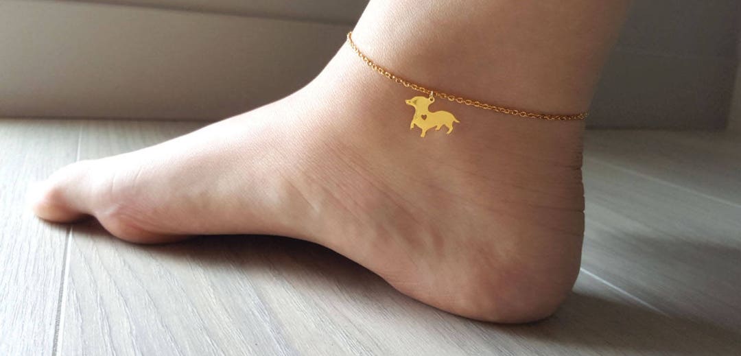 Dainty Dachshund Anklet, Dachshund Dog Anklet,delicate Dog Anklet ...