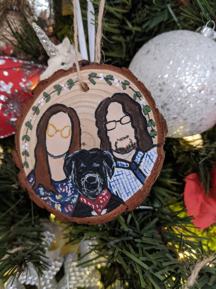 Custom Faceless Family Portrait Wood Christmas Ornament - Etsy