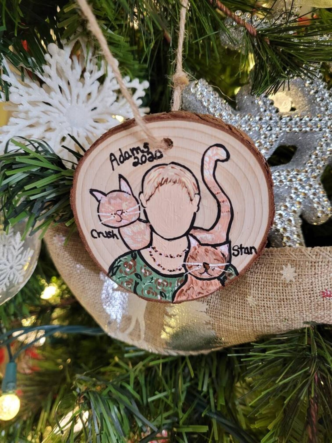 Custom Faceless Family Portrait Wood Christmas Ornament - Etsy