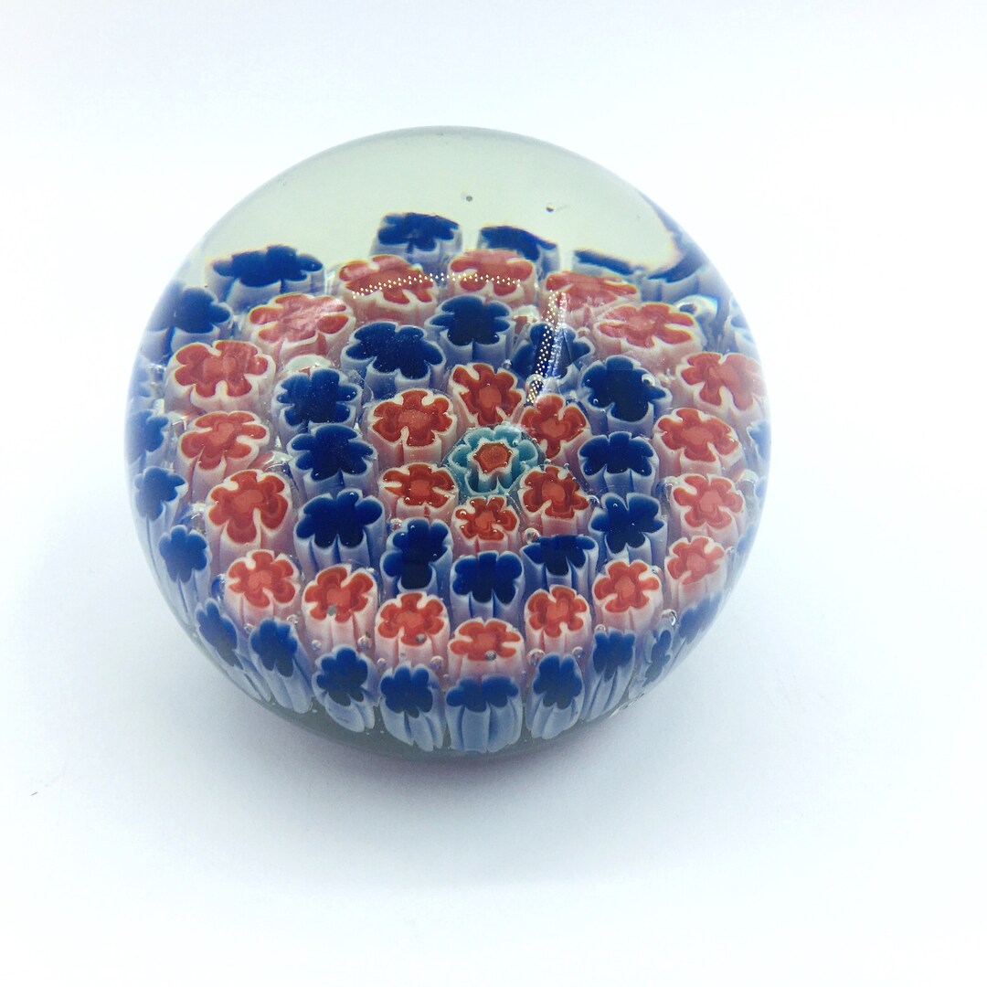 Handblown Colorful Glass Sphere Paperweight - Unique Office Gift Decor ...