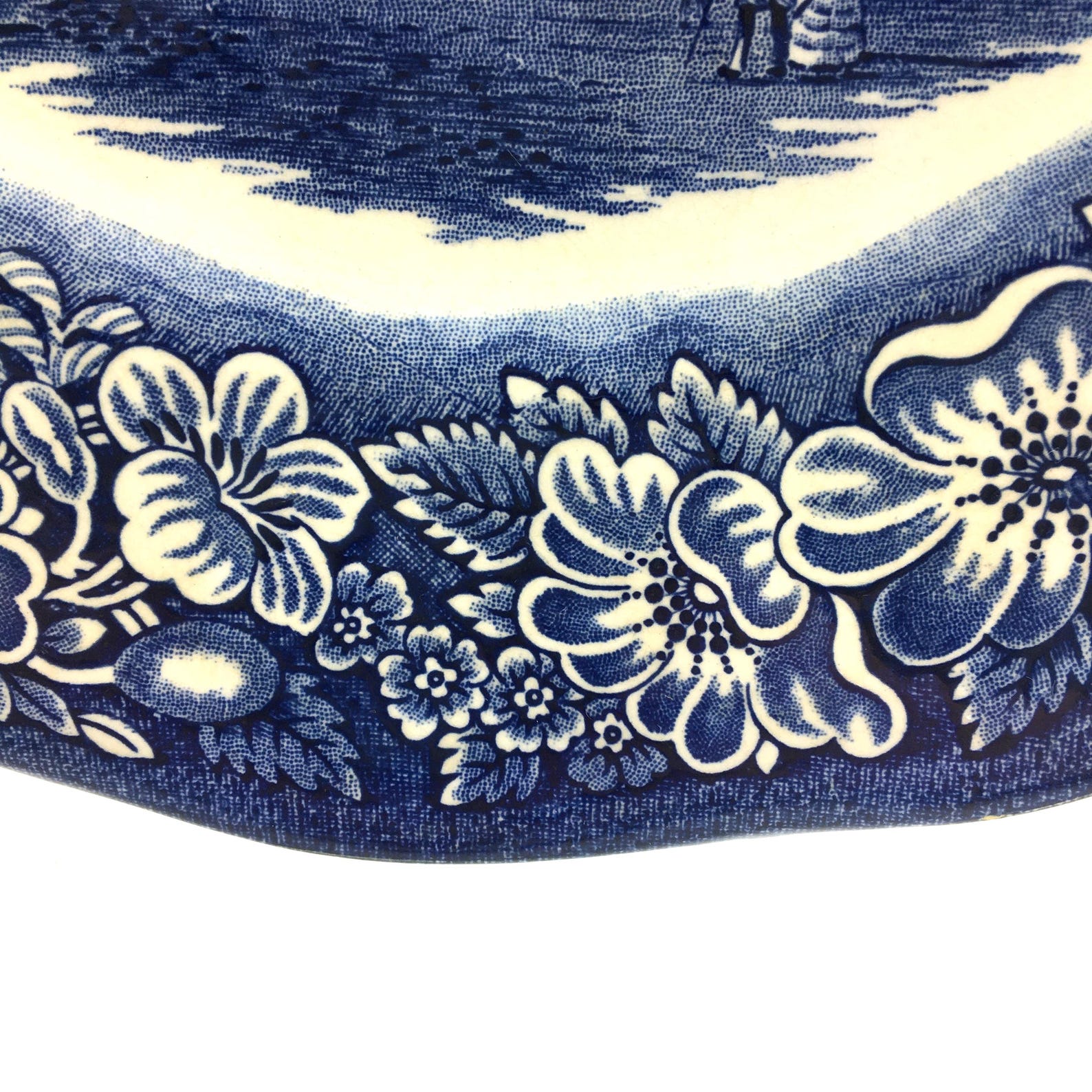 Vintage Cobalt Blue English Transferware Plate With Liberty Blue Maker ...