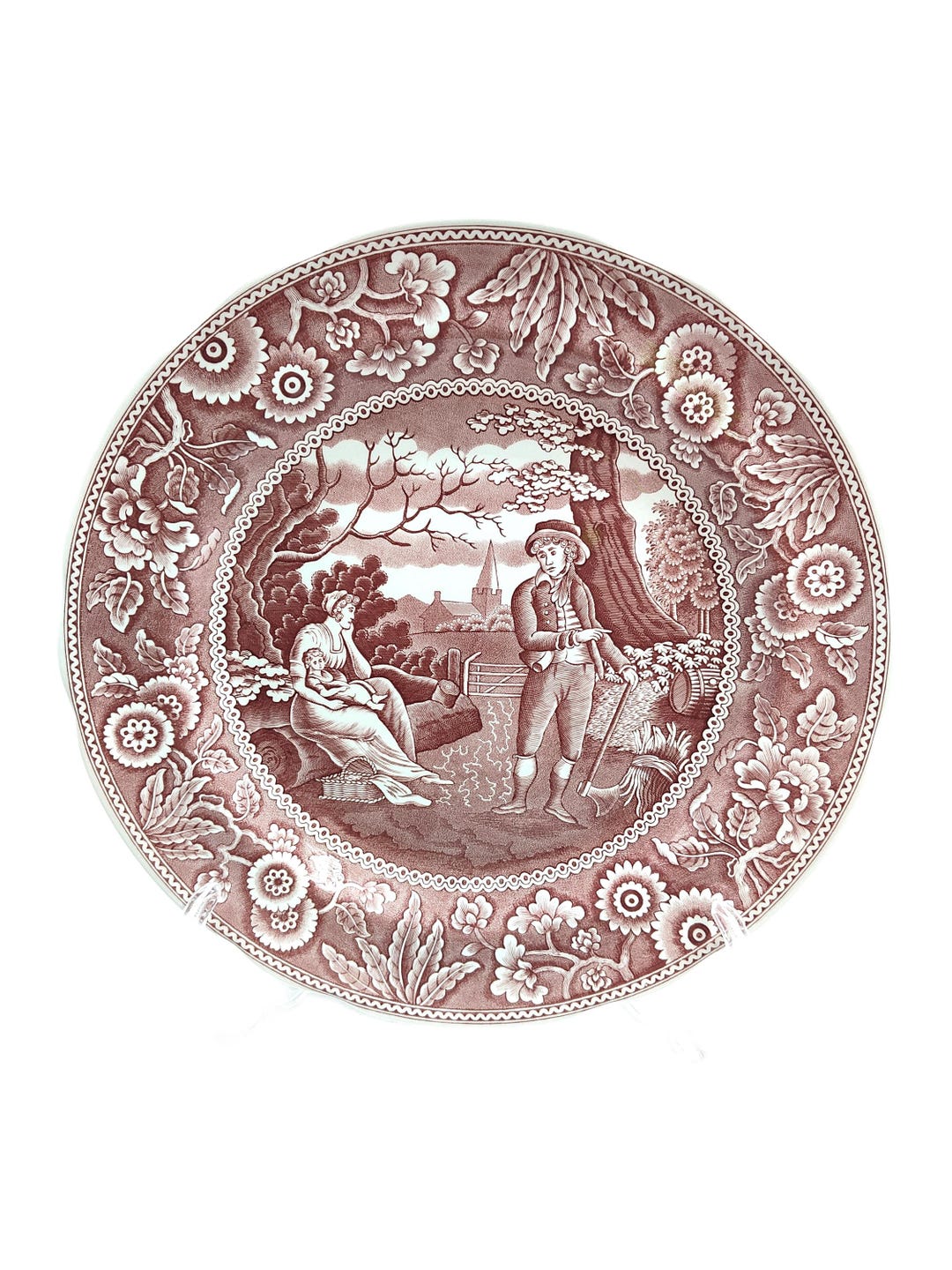 Antique Spode Red Transferware Wall Display Plate - Etsy