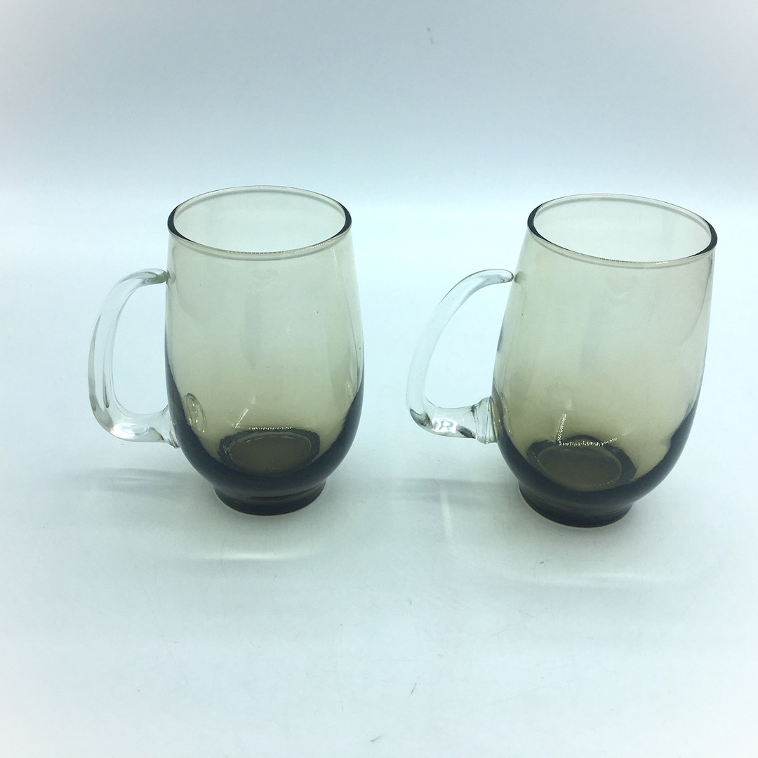 Libbey Tempo Tawny Retro Coffee Mugs With Inverted Handles - Etsy