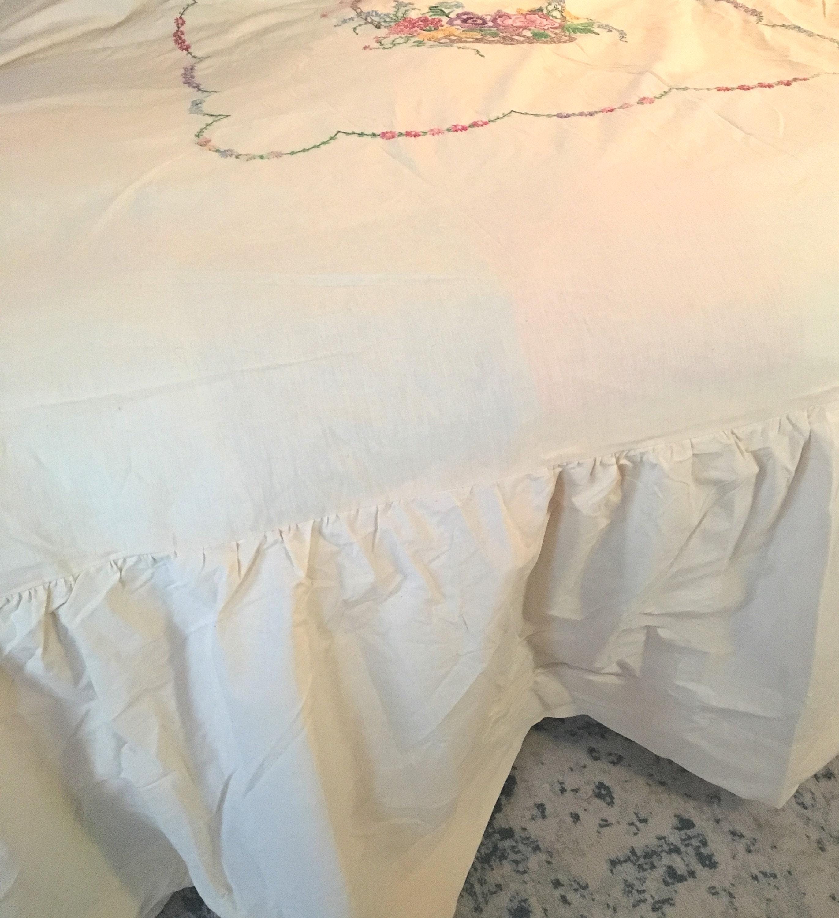 Floral Handcrafted Cotton Bed Cover for Cottage Style Bedroom Decor - Etsy