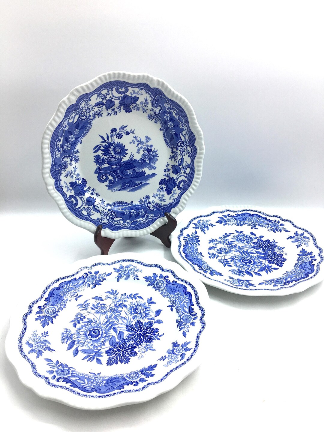 Antique Spode Cobalt Blue Display Plates – May & Jasmine Pattern Set of ...