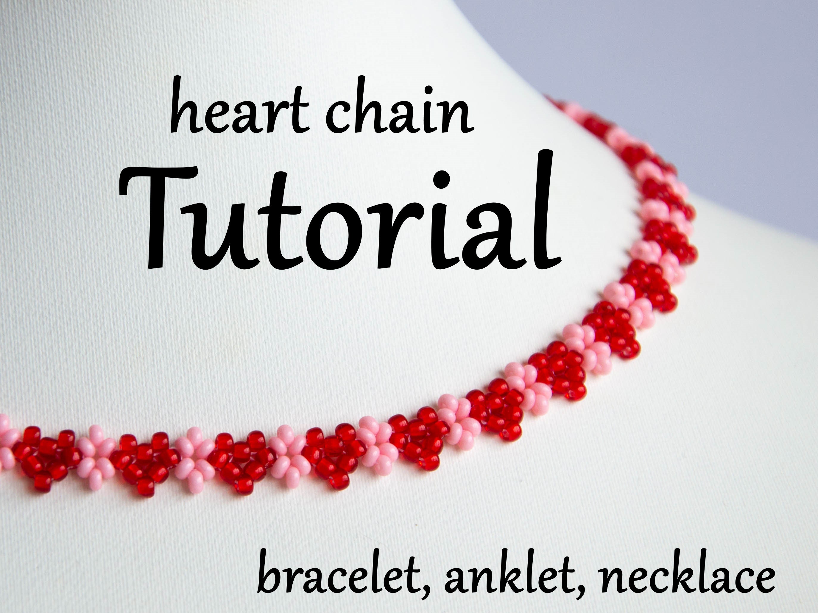 Heart Daisy Chain Beading Tutorial (PDF), Bracelet Anklet Necklace ...