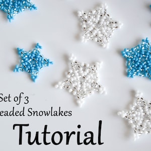 Beaded Snowflake Tutorial Set Pendant Ornament Earrings Beading ...