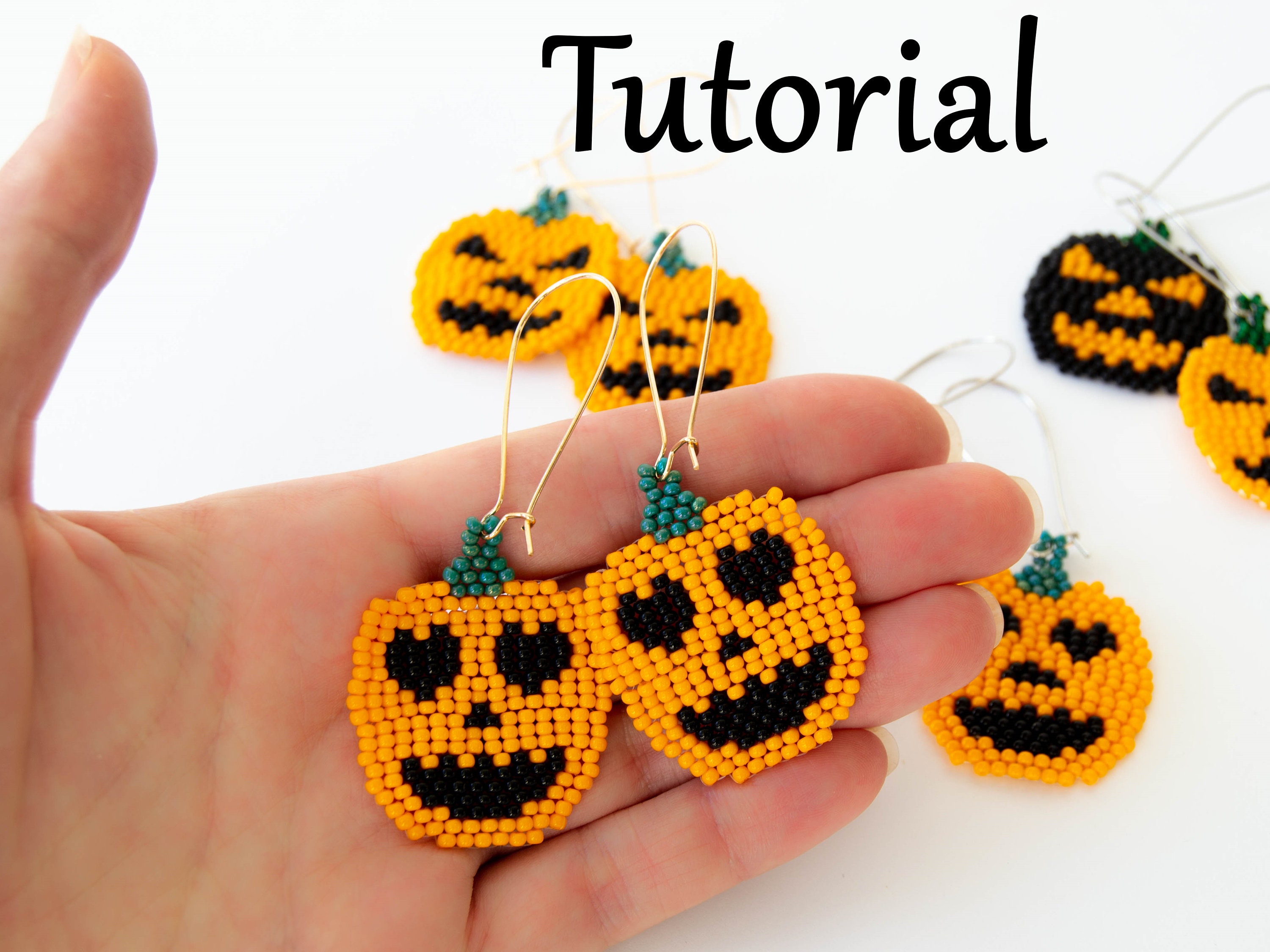 Beading Pattern HALLOWEEN PUMPKIN Beading Tutorial Seed Bead - Etsy