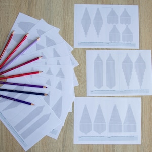 Bead Template - Beaded Fringe Earring Beading Graph - Blank Template ...