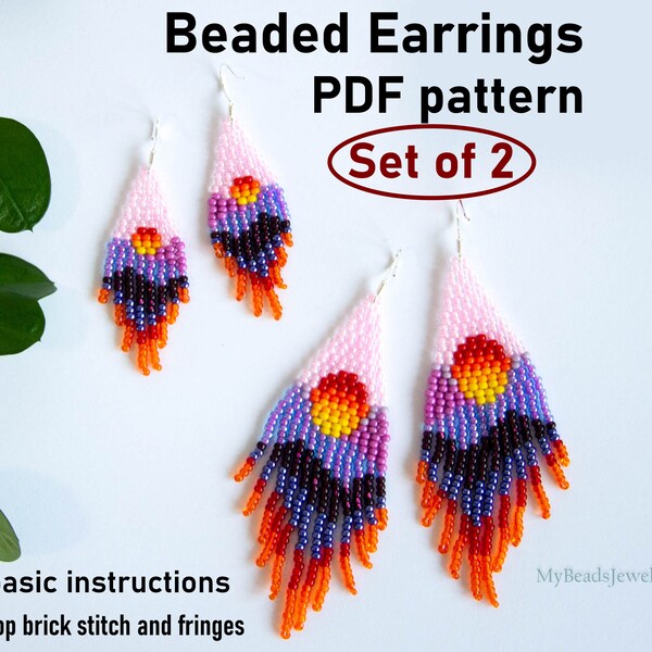 Sunset Seed Bead Earring Pattern - Etsy