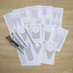 Bead Template, Hoop Fringe Beading Graph, Blank Templates Paper Graph ...