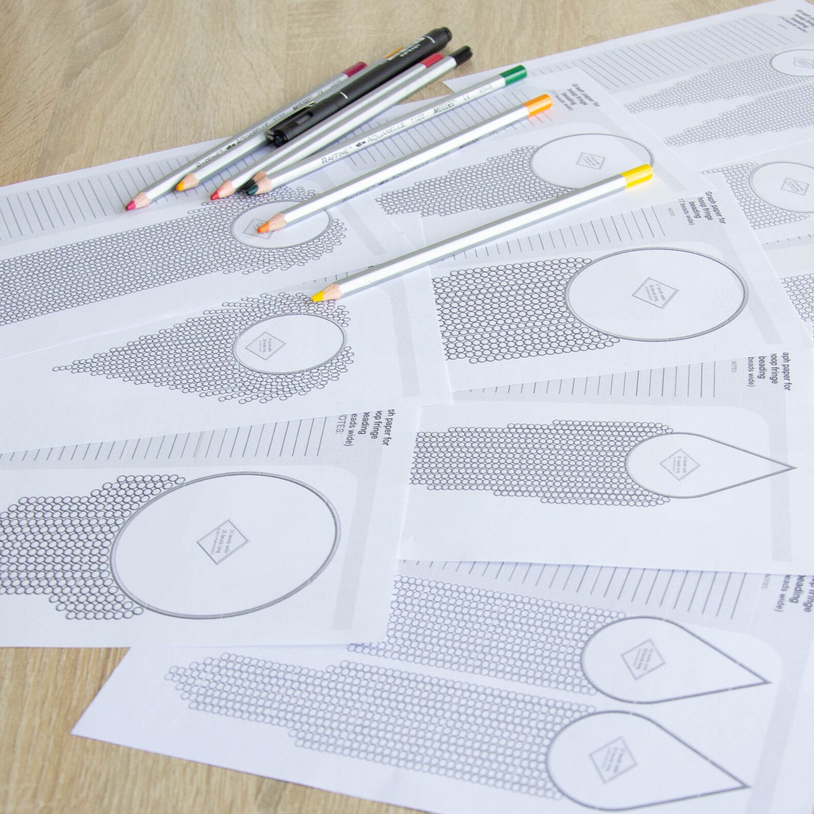 Bead Template, Hoop Fringe Beading Graph, Blank Templates Paper Graph ...