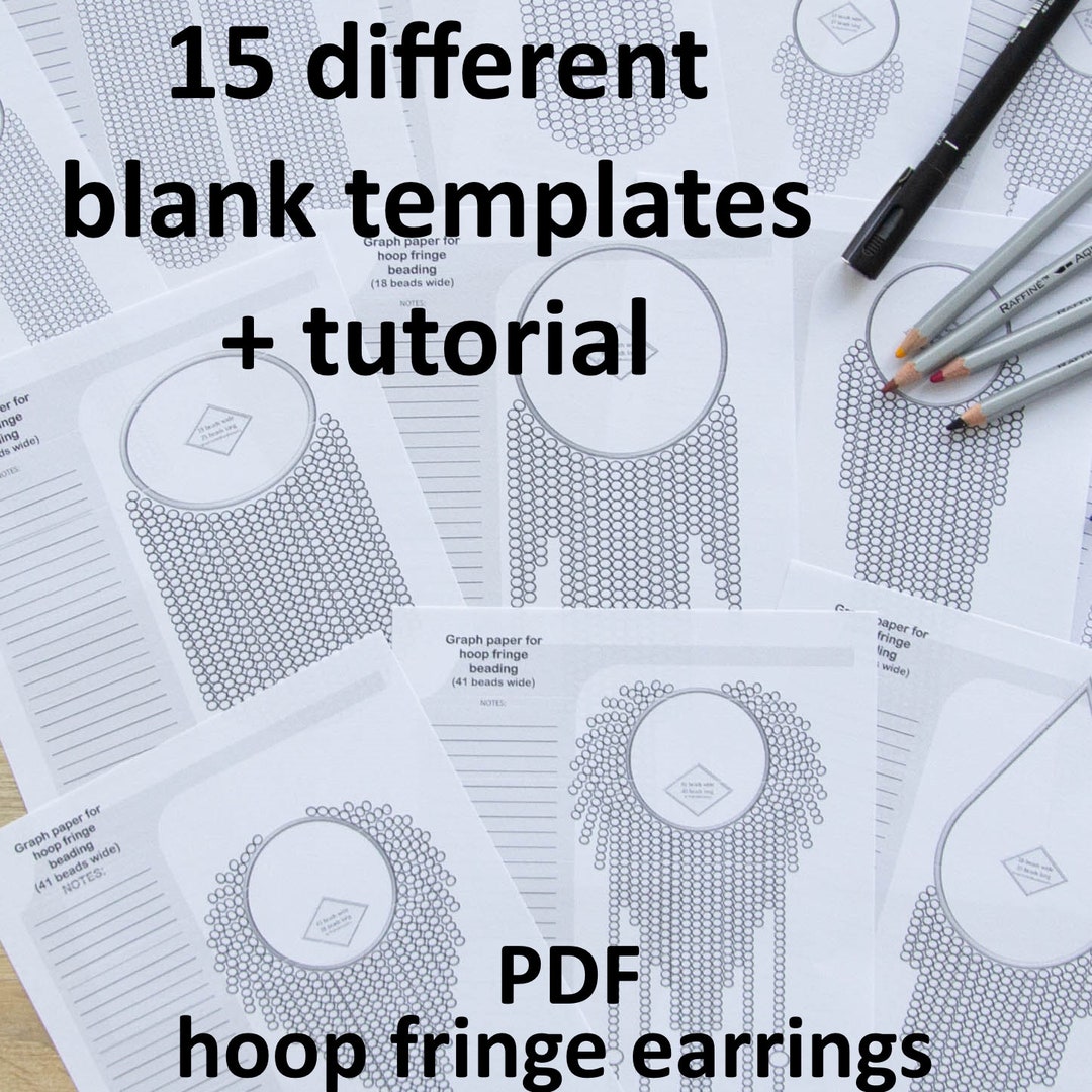 Bead Template, Hoop Fringe Beading Graph, Blank Templates Paper Graph ...