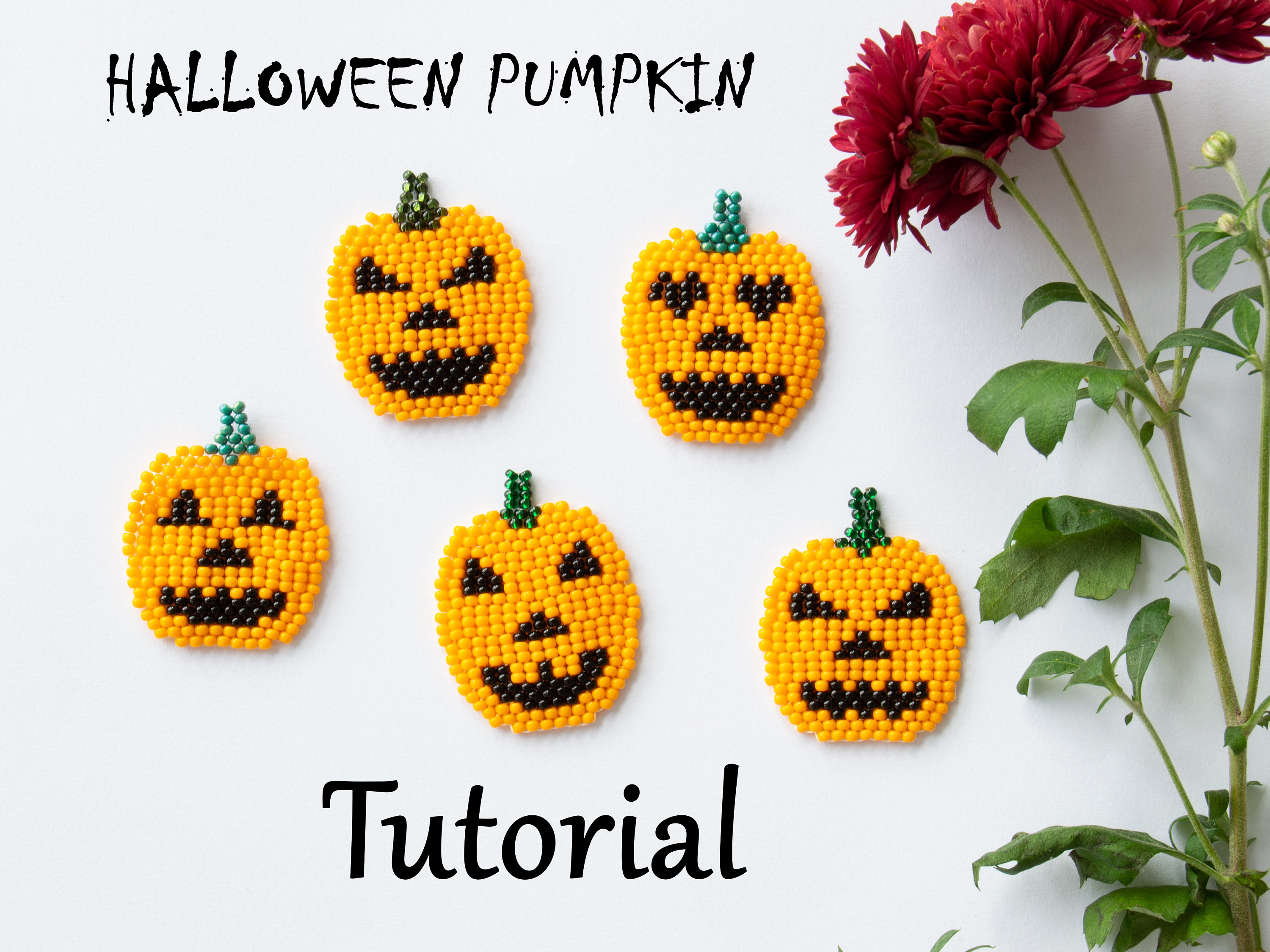 Beading Pattern HALLOWEEN PUMPKIN Beading Tutorial Seed Bead - Etsy