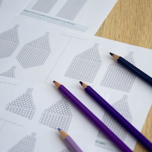 Bead Template - Beaded Fringe Earring Beading Graph - Blank Template ...