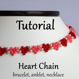 Valentine's Heart Beading Tutorial, Seed Bead Hearts Daisy Chain Beaded ...