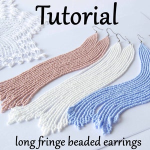 Beaded Fringe Earrings Tutorial, Seed Bead DIY, Beading Tutorial, How ...
