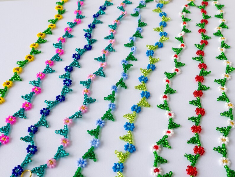 Beading Tutorial Daisy Chain Beaded Bracelet How To Make Etsy