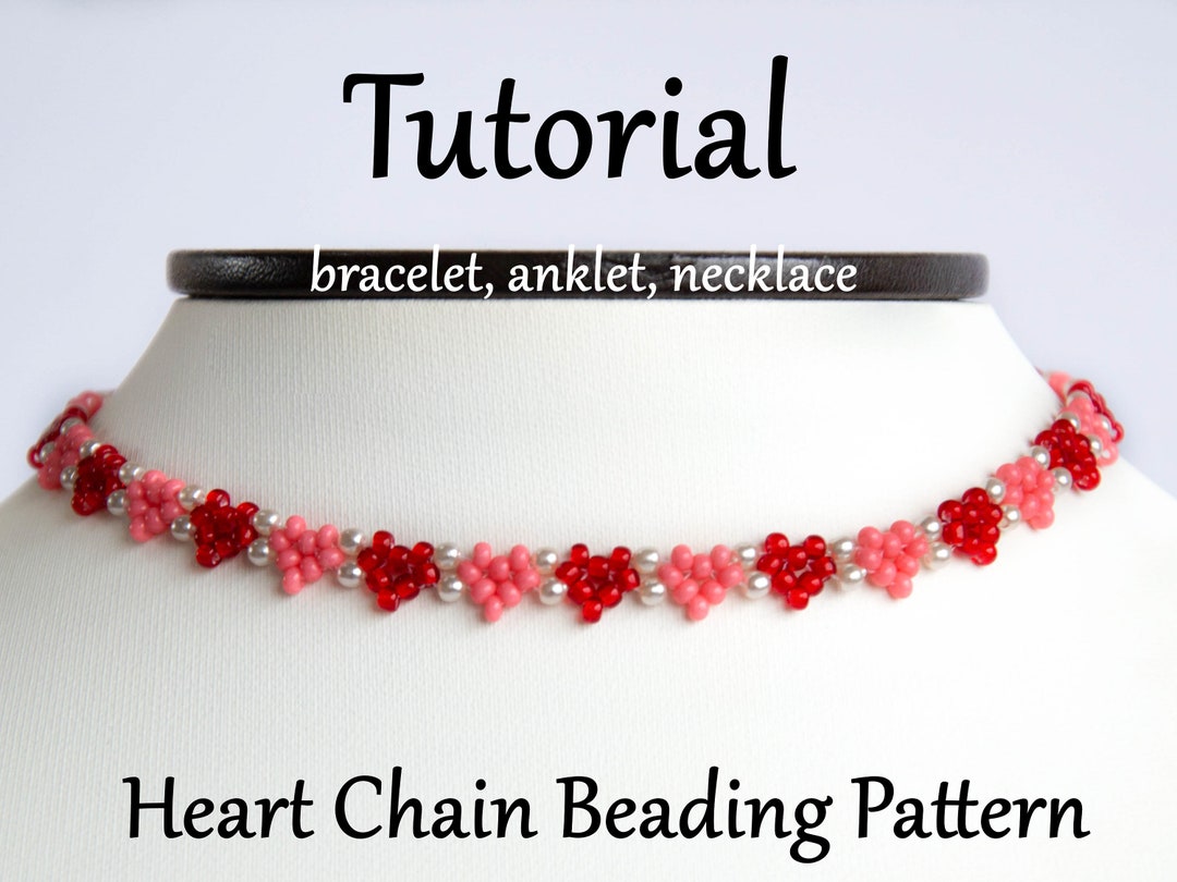 Valentine's Heart Beading Tutorial, Seed Bead Hearts Daisy Chain Beaded ...