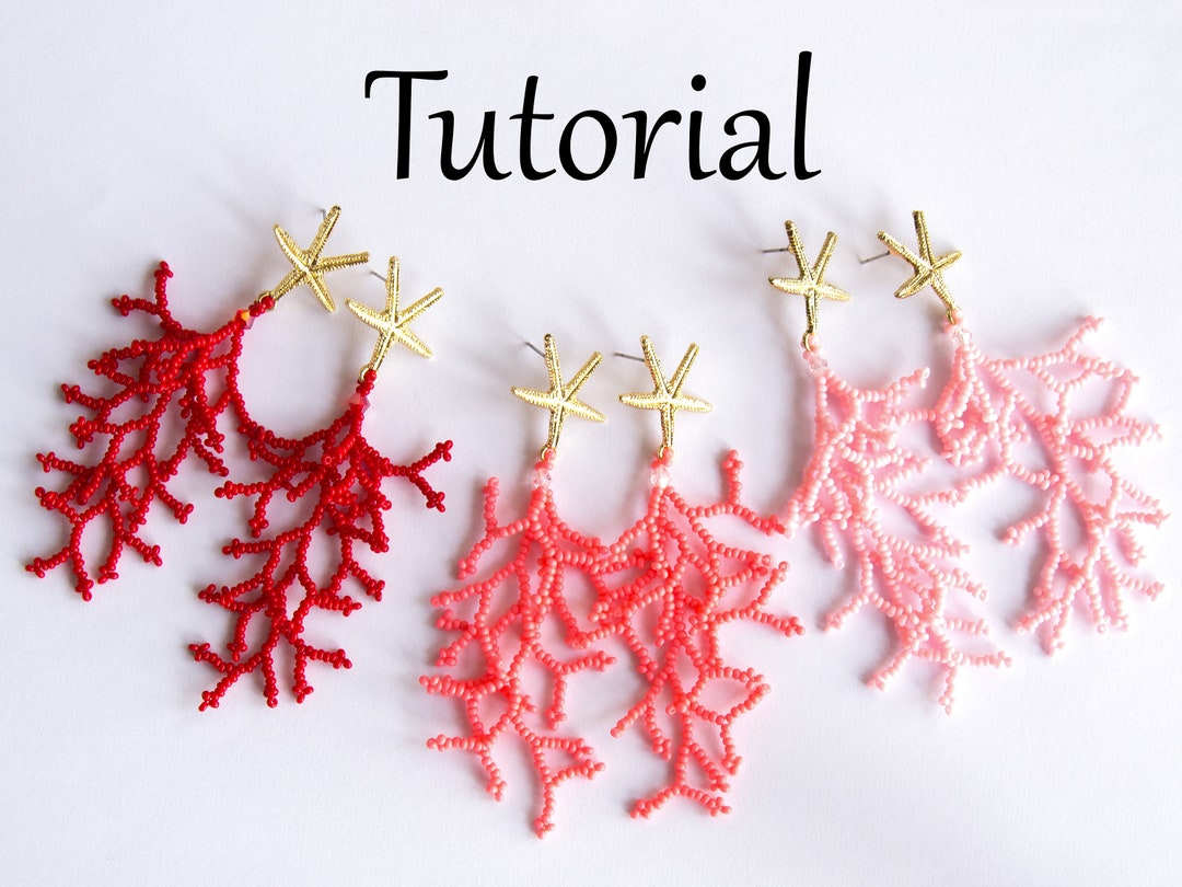 Beading Tutorial Coral Beaded Earrings - How to Make Seed Bead Earrings ...