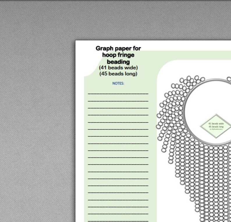 Bead Template, Hoop Fringe Beading Graph, Blank Templates Paper Graph ...
