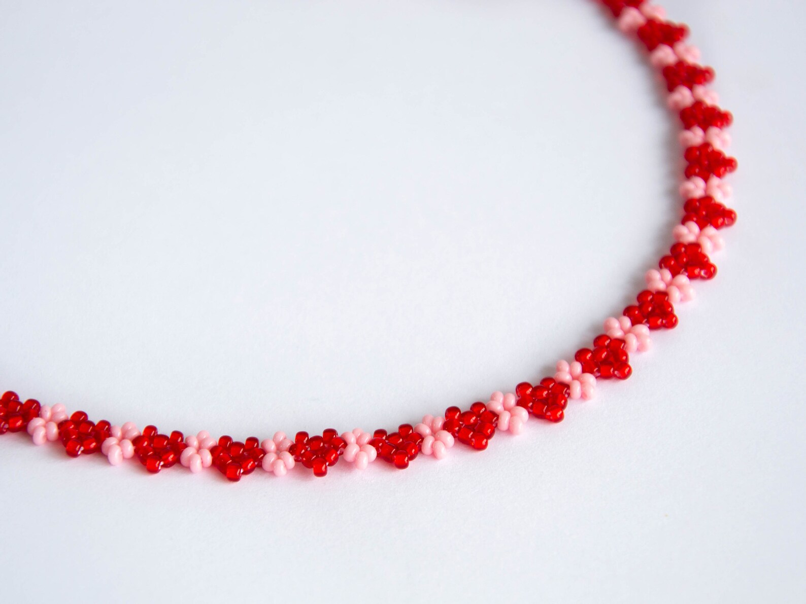 Heart Daisy Chain Beading Tutorial (PDF), Bracelet Anklet Necklace ...
