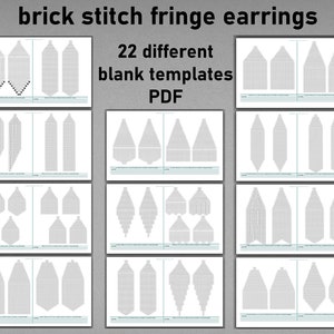 Bead Template - Beaded Fringe Earring Beading Graph - Blank Template ...