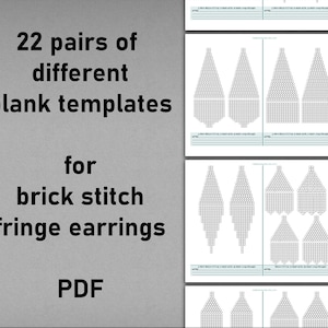 Bead Template - Beaded Fringe Earring Beading Graph - Blank Template ...