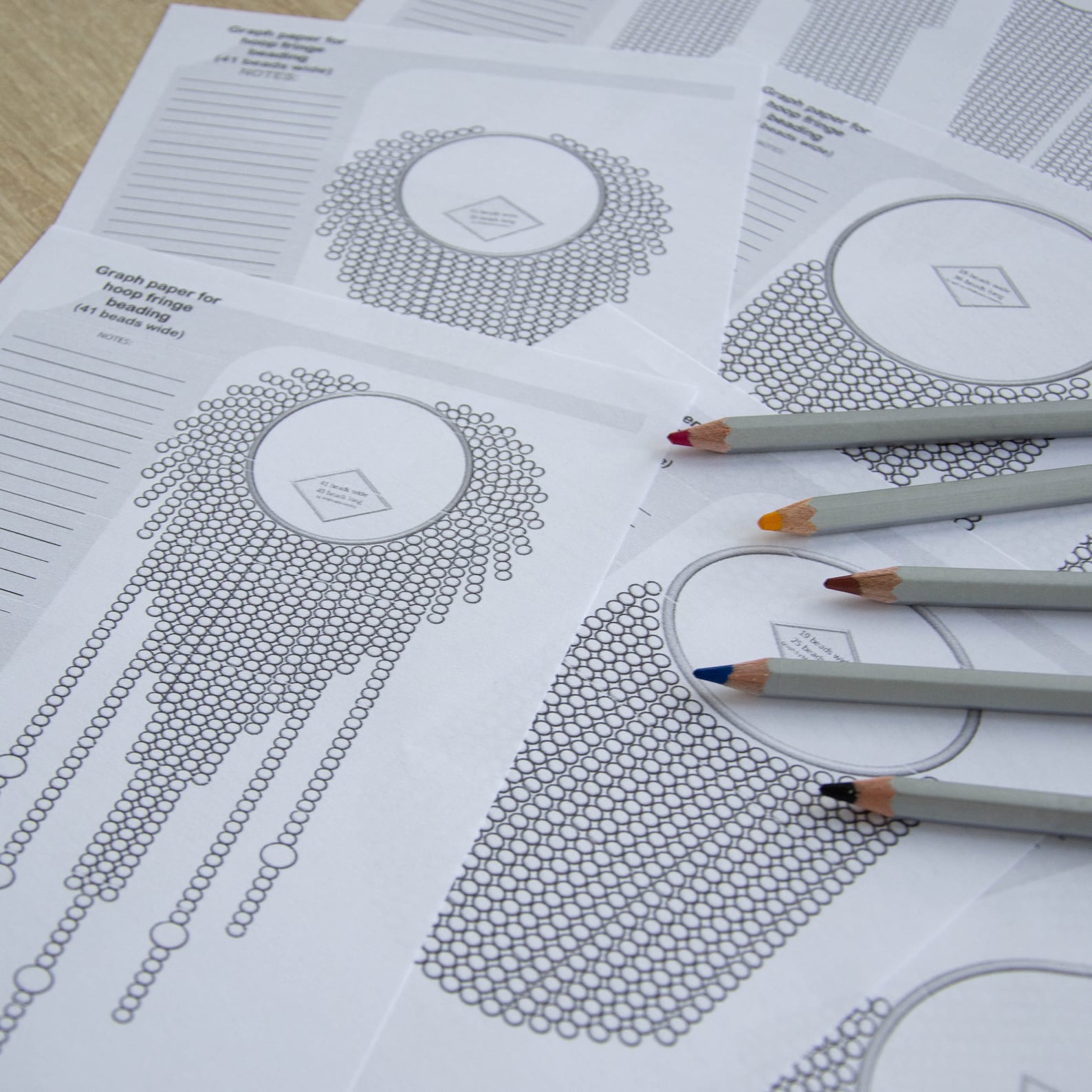 Bead Template, Hoop Fringe Beading Graph, Blank Templates Paper Graph ...