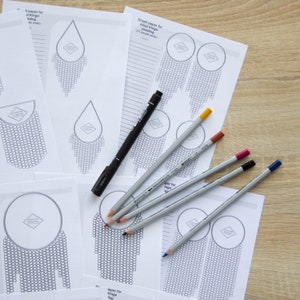 Bead Template, Hoop Fringe Beading Graph, Blank Templates Paper Graph ...