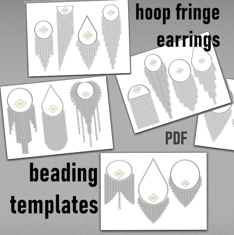 Bead Template - Beaded Fringe Hoop Earring Beading Graph - Blank ...