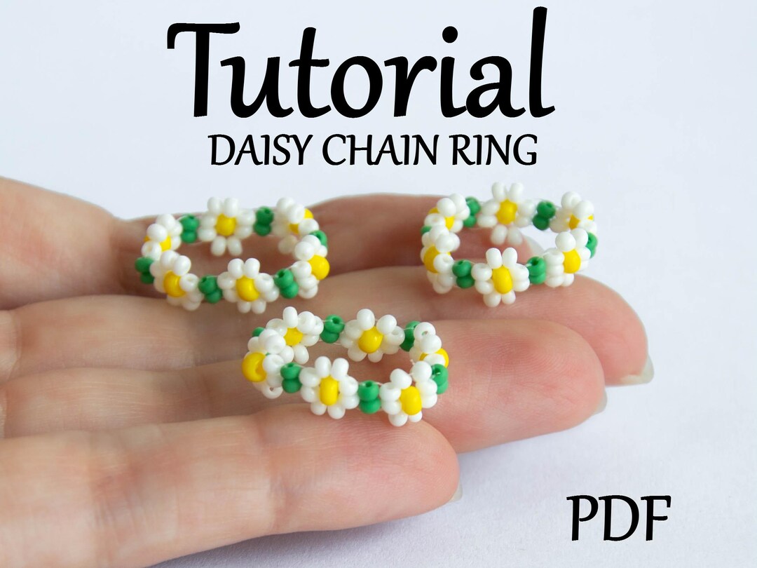 Daisy Chain Beaded Ring Tutorial, DIY Beadwork Jewelry, Easy Beginner ...