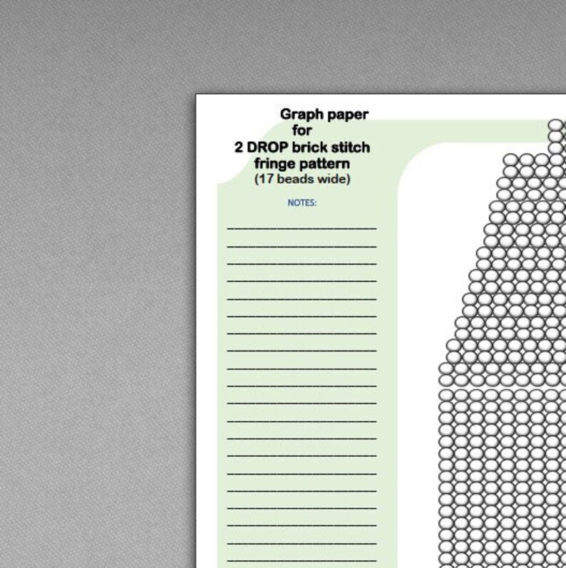 Beading Graph Paper, Brick Stitch Earring Template (PDF Pattern) - Etsy
