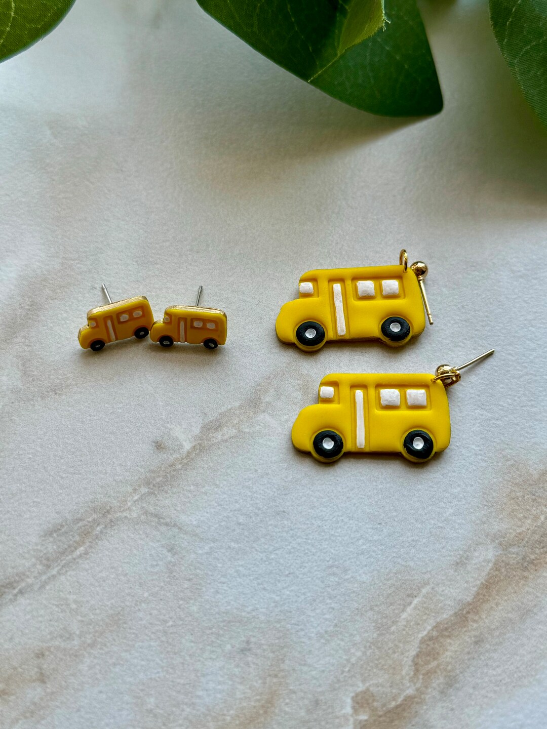 Yellow School Bus Teacher Educator Lightweight Polymer Clay Earrings - Etsy