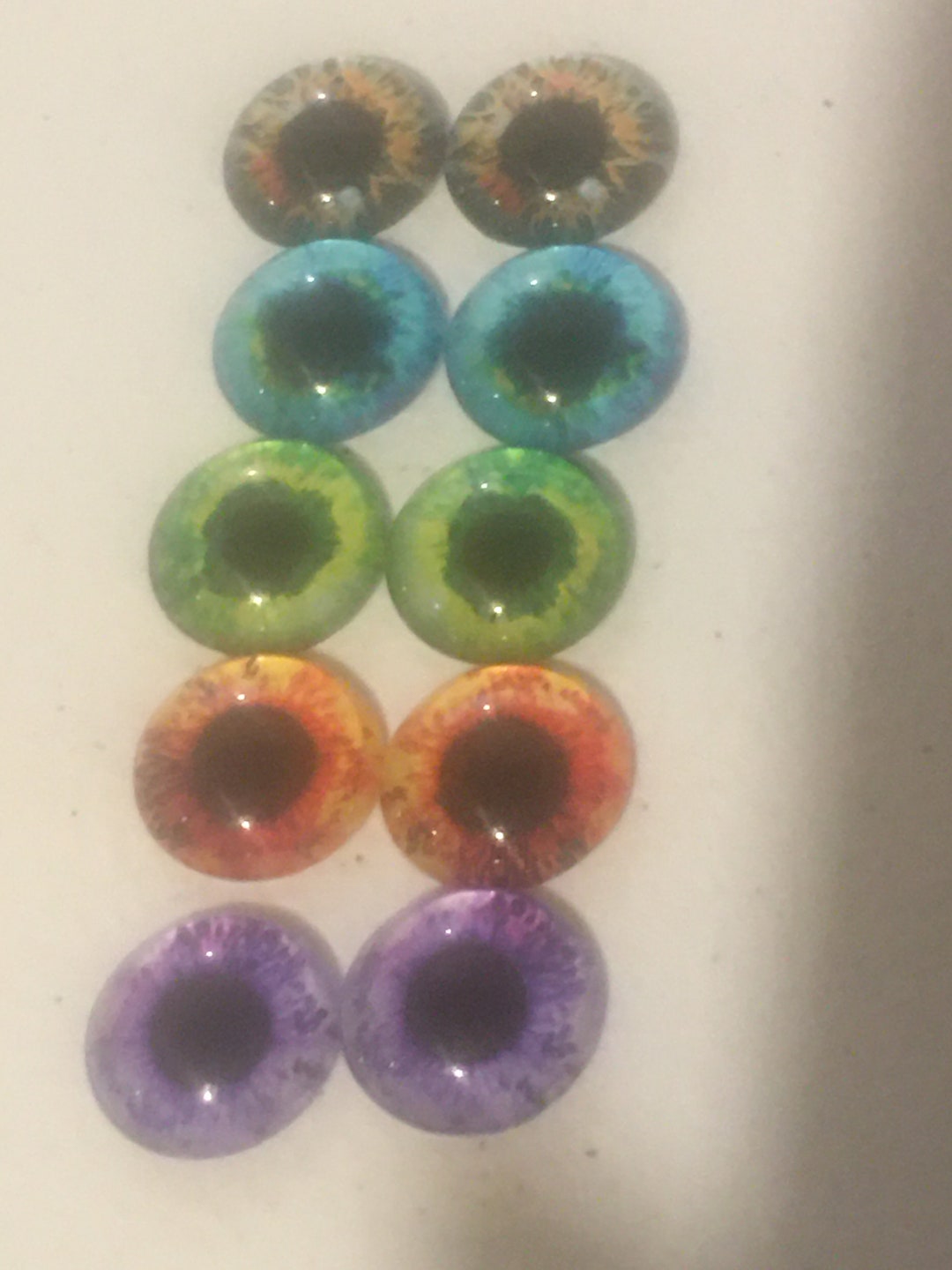 7/8" Glass Puppet or Doll Eyes. 5 Pairs, Assorted Ships From U.S.A. Set ...