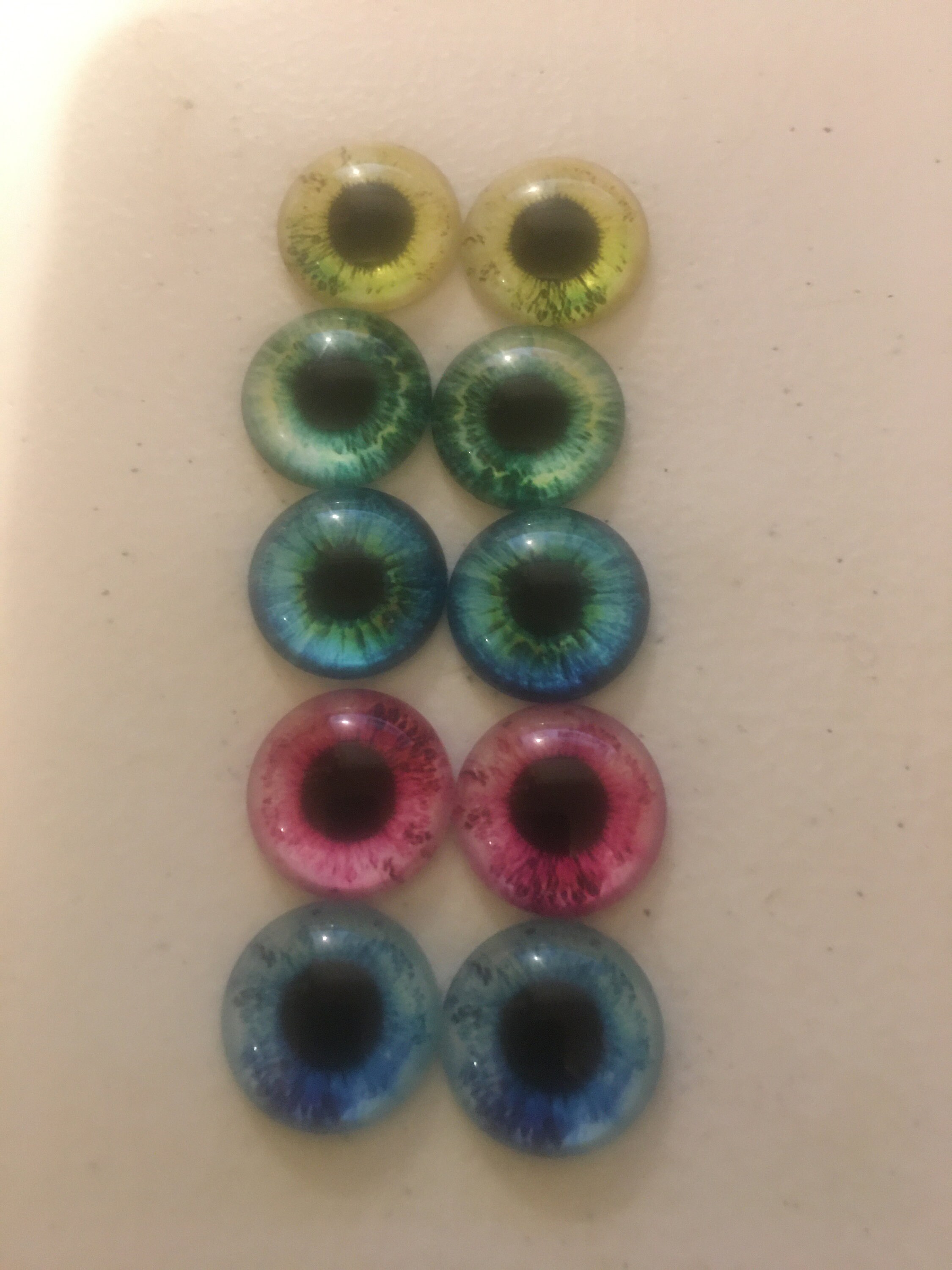 7/8" Glass Puppet or Doll Eyes. 5 Pairs, Assorted Ships From U.S.A. Set ...