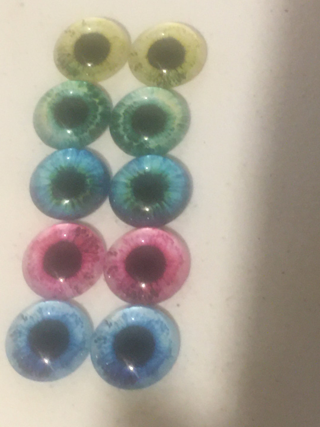 7/8" Glass Puppet or Doll Eyes. 5 Pairs, Assorted Ships From U.S.A. Set ...