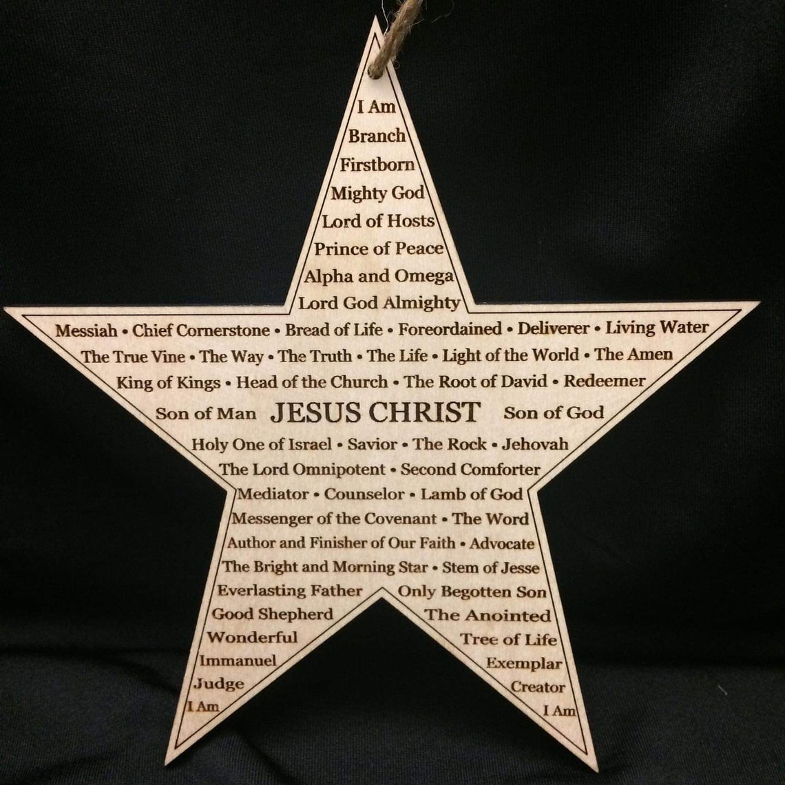 Wood Christmas Star Ornament Names of Christ Christmas - Etsy